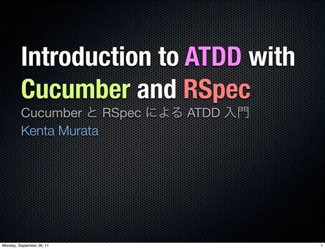 Introduction To Atdd With Cucumber And Rspec Ppt