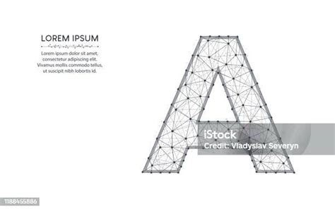 편지 낮은 폴리 디자인 알파벳 추상 기하학적 이미지 글꼴 와이어 프레임 메쉬 흰색 배경에 포인트와 선으로 만든 다각형 벡터 그림 알파벳 A에 대한 스톡 벡터 아트 및 기타