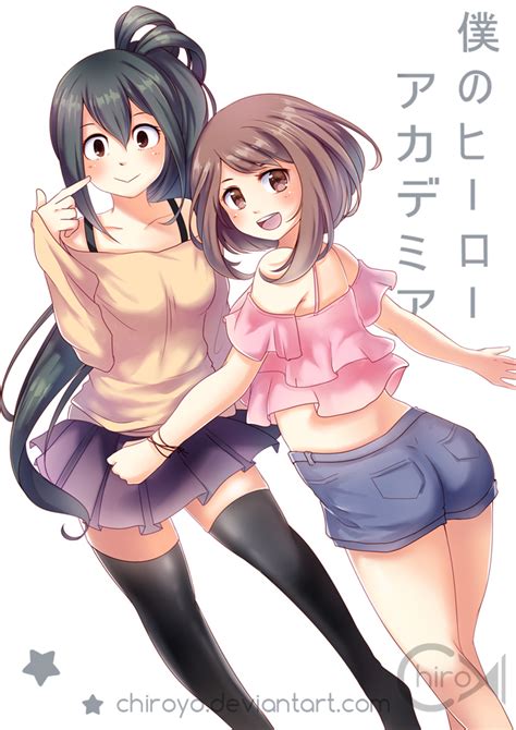 Uraraka Ochako And Asui Tsuyu Boku No Hero Academia Drawn By Chiroyo Danbooru