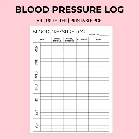 Blood Pressure Chart Printable Free Printable