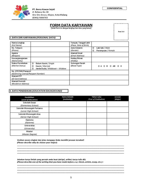 Form Data Karyawan Pdf