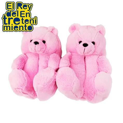 Pantuflas Peluche Osos Novedad 28 Al 40 Niño Adulto Rosado — El Rey