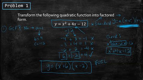 Standard Form To Factored Form Youtube