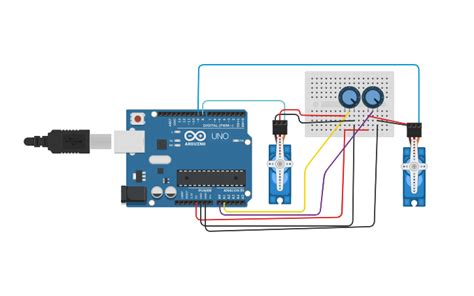 circuit design 2s servos tinkercad
