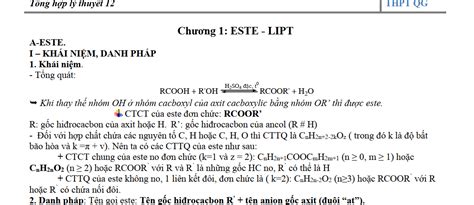 Pdf Tổng Hợp Lý Thuyết Hoá Học 12