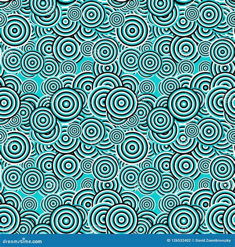 Seamless Geometrical Concentric Ring Pattern Background Graphic Design Stock Vector