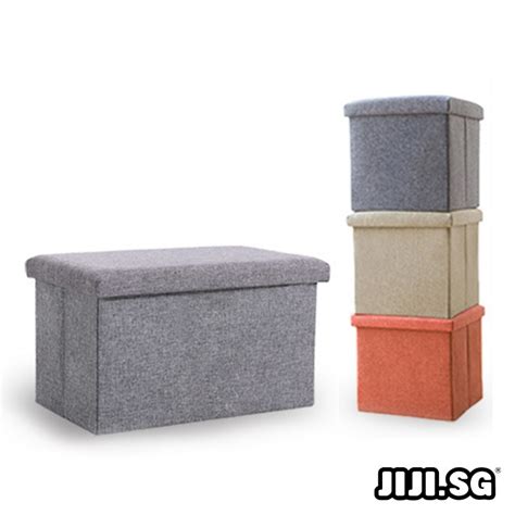 Jiji Sg Foldable Storage Stool Fabric Ottomans Shopee Singapore