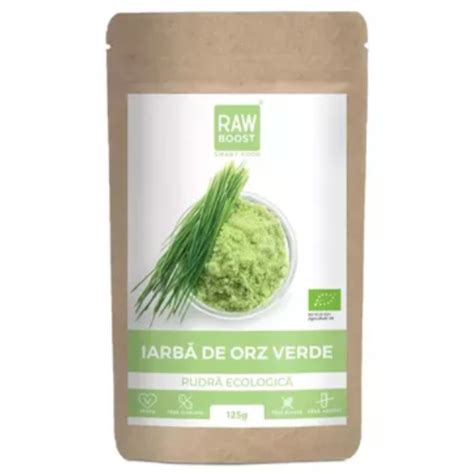Iarba De Orz Ecologica Pudra 125g Rawboost Dr Max Farmacie