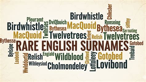 Rare English Surnames Origins Facts And Lists A House In The Hills