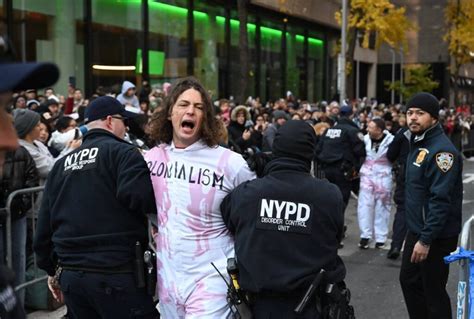 Free Palestine Protesters Demonstrate At Macys Thanksgiving Day
