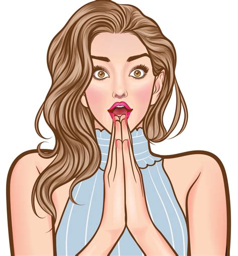 Uma Sexy Cabeludo Quadrinho Livro Menina Faz Uma Intrigado Arte Pop Face 57189041 Png