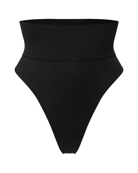 Contour High Waist Thong Black Tkd Lingerie