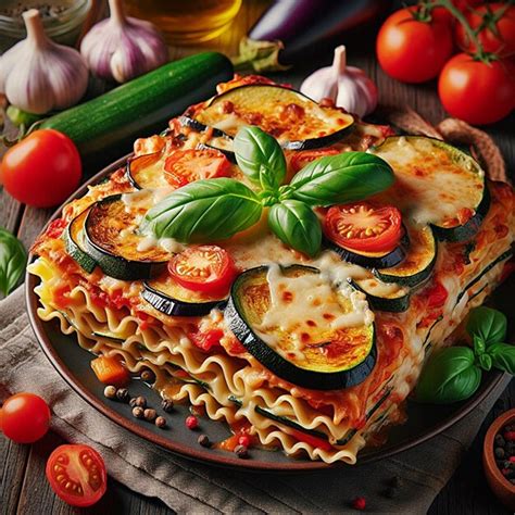 Premium Photo Roasted Vegetable Lasagna