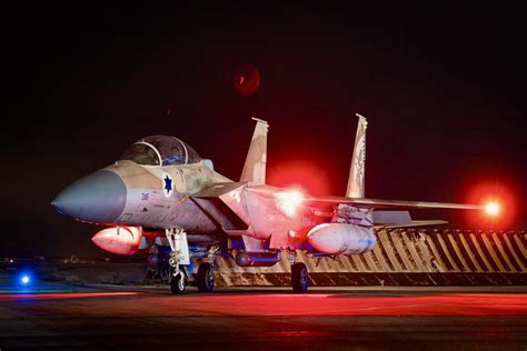 Israeli Air Force F 15i Ra Am Thunder Multirole Jet Prepared To Sortie Out On An Iranian