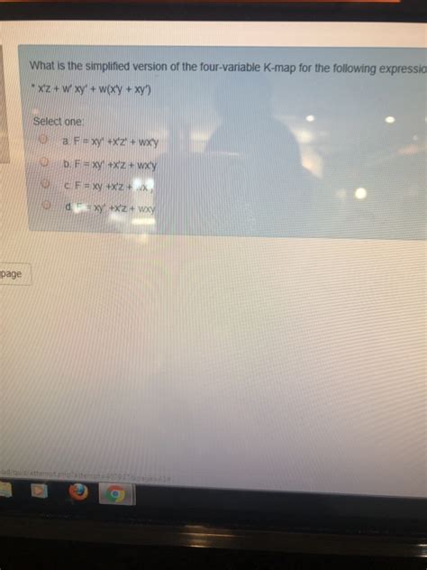 Solved What Is The Simpliftied Version Of The Four Variable Chegg Com
