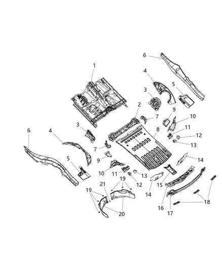 68160821aa Genuine Mopar Rear Floor Crossmember
