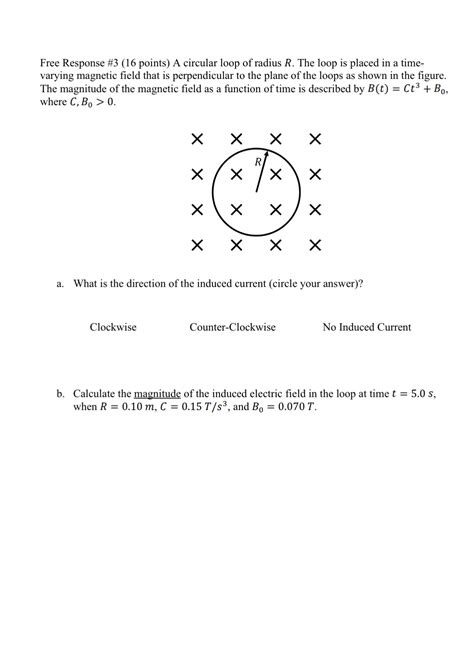 Solved Free Response Points A Circular Loop Of Chegg