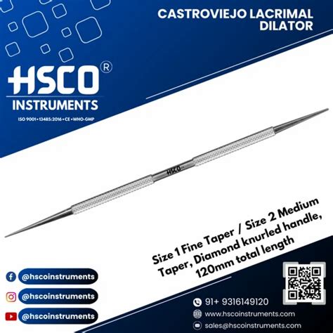 Stainless Steel Hsco Castroviejo Lacrimal Dilator Double Ended At ₹ 399