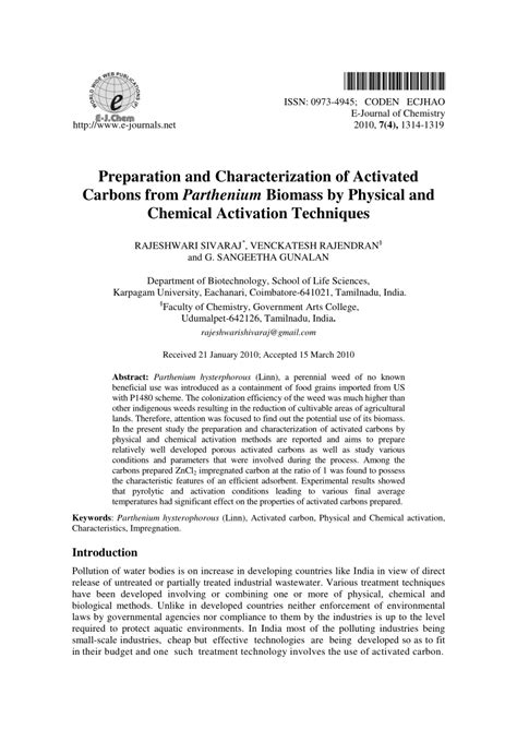 Pdf Preparation And Characterization Of Activated Carbons From