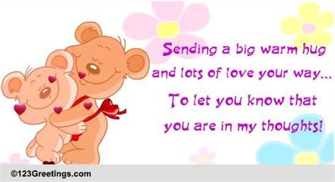 A Big Warm Hug And Lots Of Love Free Son And Daughter Ecards 123 Greetings