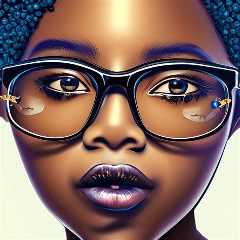 Cartoon Girl With Black Hair And Glasses