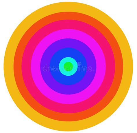 Radial Radiating Circular Concentric Circles Colorful Target Stock