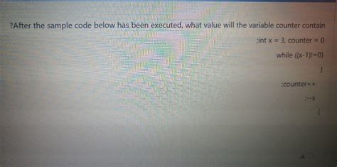 solved after the sample code below has been executed what