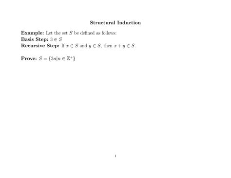 Structural Induction Example Let The Set S Be Defined As Follows