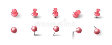 Realistic Pins Set Illustration Of Realism Style Drawn Colorful