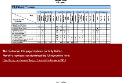 Excel Template RACI Matrix Template Excel Template XLS FlevyPro Document Flevy