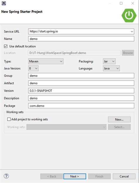 create an example api by springboot framework