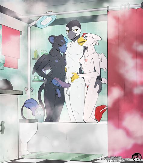 Rule 34 Absurd Res Anthro Avian Bathing Bathroom Beak Bird Black Body