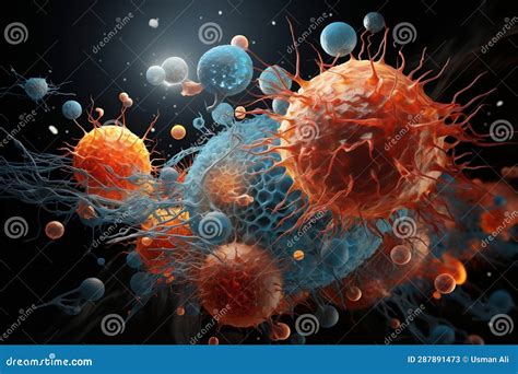 Pancreatic Cancer Cell Clusters And Metabolic Patterns Ai Stock Image