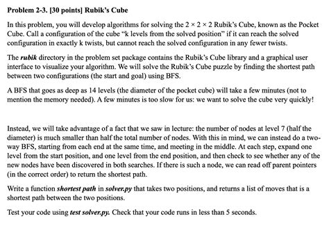 Solved Problem Points Rubik S CubeIn This Chegg