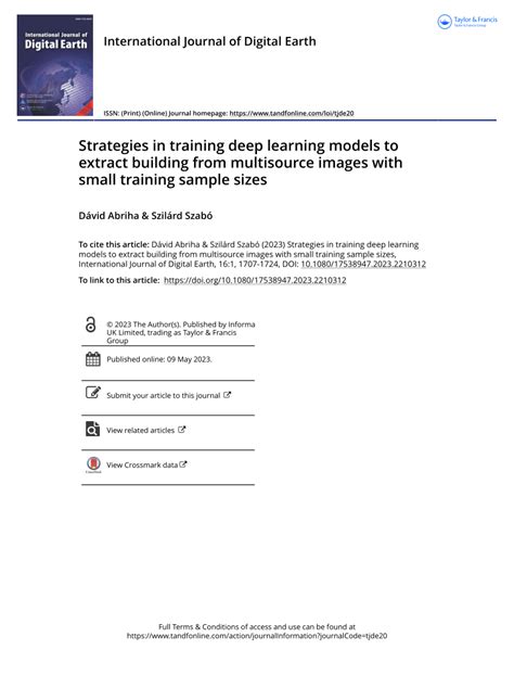 Pdf Strategies In Training Deep Learning Models To Extract Building