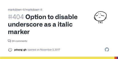 option to disable underscore as a italic marker · issue 404 · markdown