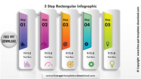 Free Ppt Templates Download On Linkedin 5 Step Rectangular Infographic