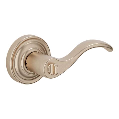 Keyed Wave Lever And Classic Rose Satin Brass And Brown Baldwin Hardware