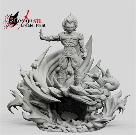 Stl File Majin Vegeta Dragon Ball Z・model To Download And 3d Print・cults