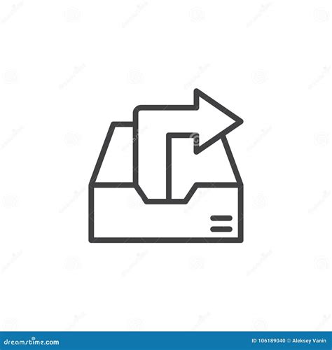 Outbox Folder Archive Line Icon Stock Vector Illustration Of Letter Archive 106189040
