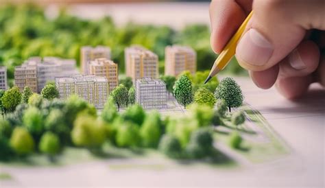 Handdrawn Sustainable City Model With Renewable Energy Architecture And