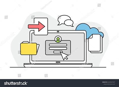 Desktop Computer Monitor Programmed Machine Operation Stock Vector