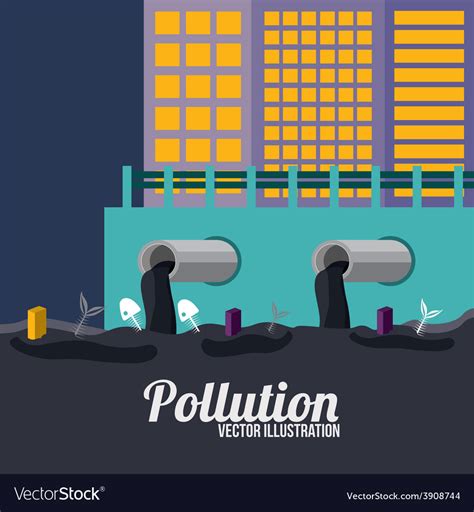 Pollution Design Over Blue Background Royalty Free Vector