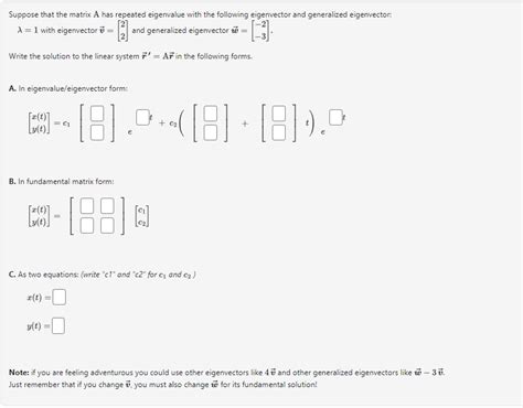 Solved Suppose That The Matrix A Has Repeated Eigenvalue Chegg