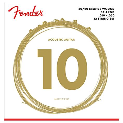 Fender 12 String Acoustic Guitar Strings 8020 Bronze 10 50