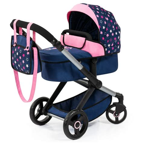 Bayer Design Doll Pram Xeo Bluepink Stars Fits Dolls Up To 18