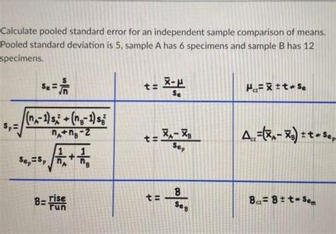 Solved Calculate Pooled Standard Error For An Independent