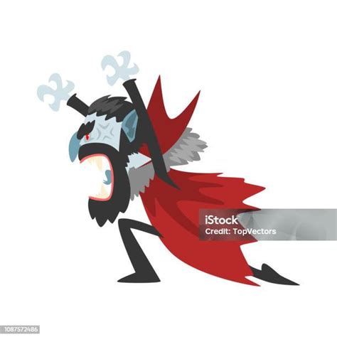 분노 드라큘라 백작 비명 뱀파이어 만화 캐릭터 검은 양복과 흰색 바탕에 빨간 케이프 벡터 일러스트 레이 션 입고 10월에 대한