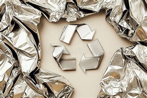 Aluminum Recycle Sign Recycling Metal Generative Ai Stock Image