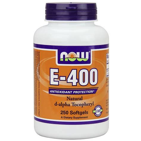 Vitamin E 400 D Alpha Tocopheryl Acetate 250 Gels Now Foods
